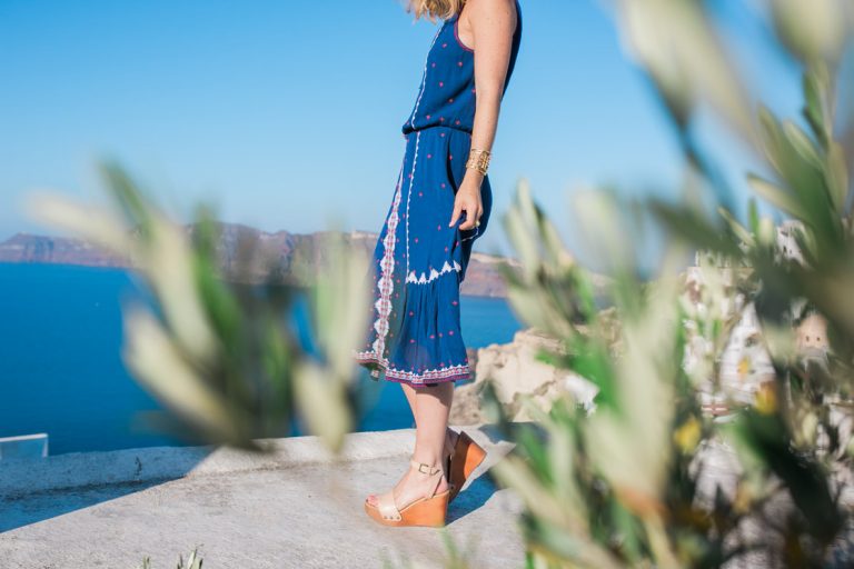 Embroidered Midi Dress in Santorini - Oh So Glam